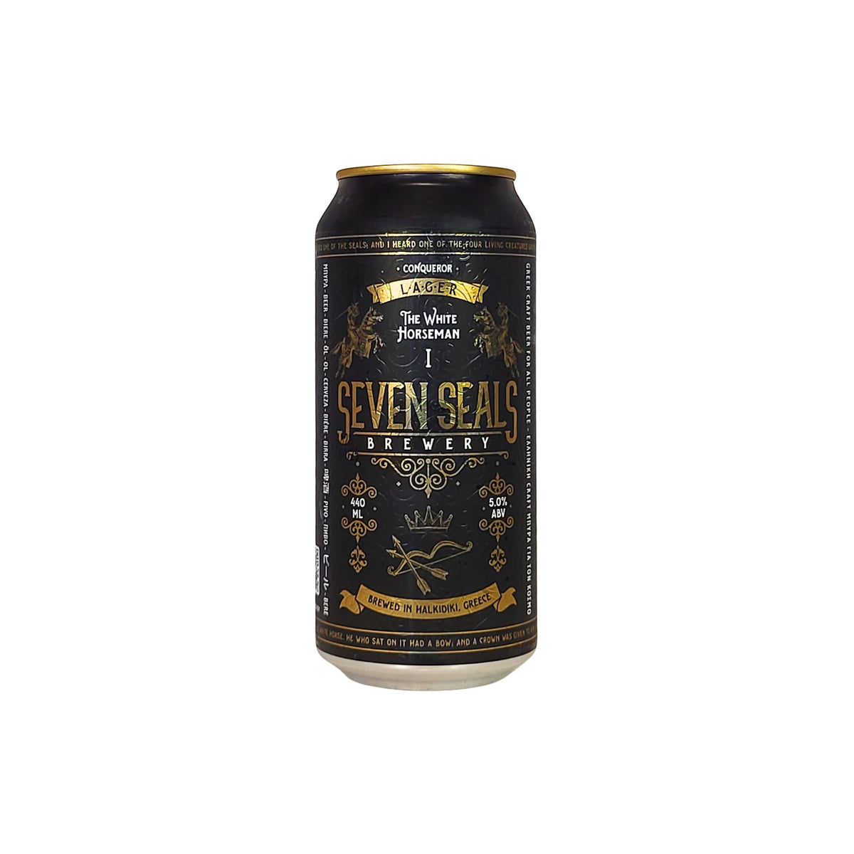 SEVEN SEALS The White Horseman 'CONQUEROR' LAGER, Can, 440ml, Case 24 ...