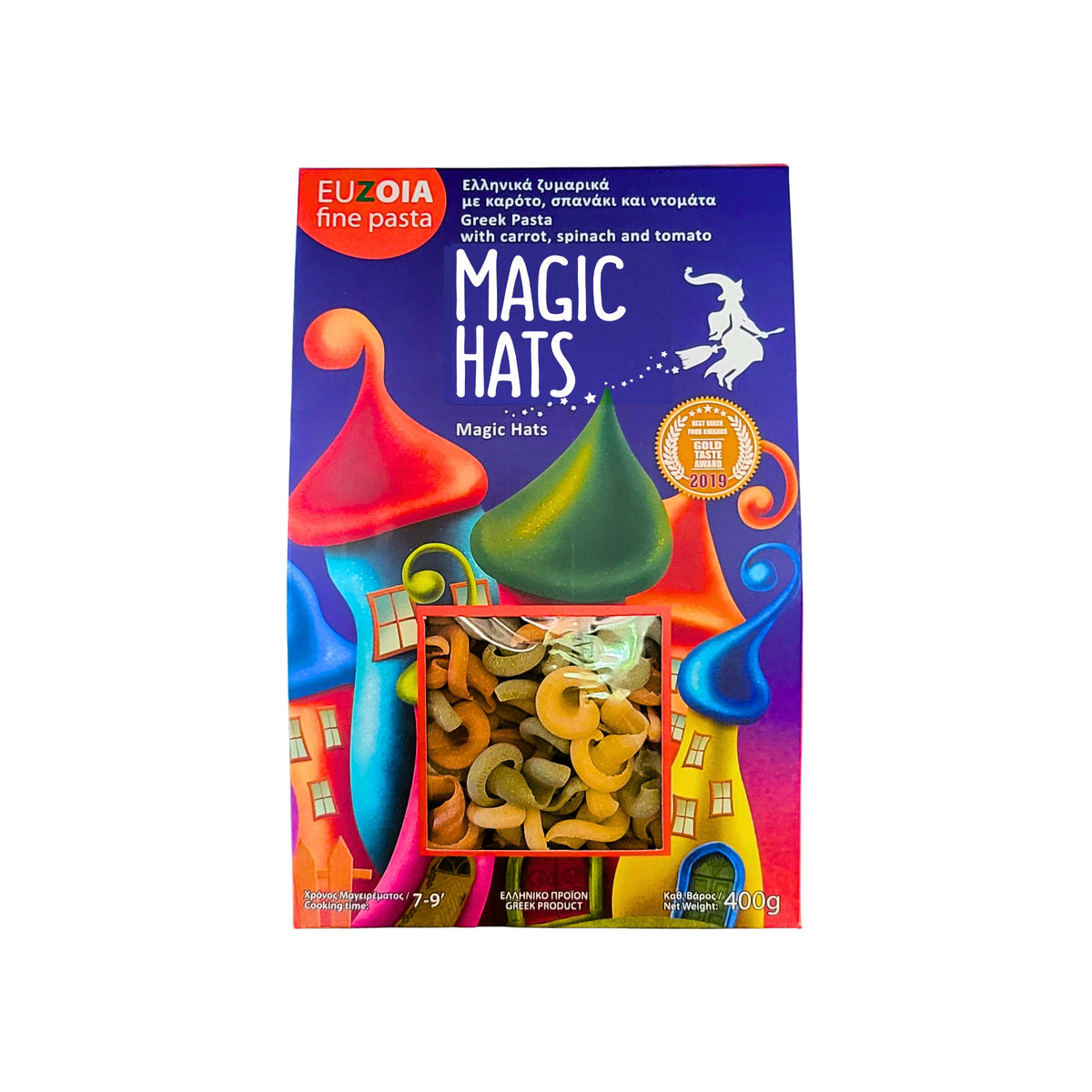 Euzoia Magic Hats Kids' Coloured Pasta, 400g – Mediterranean Gourmet